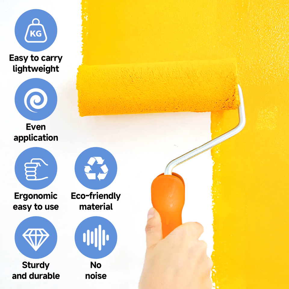 9" Paint Roller Set Tray Rollers Soft Sleeves Brush Kit Decorating ...