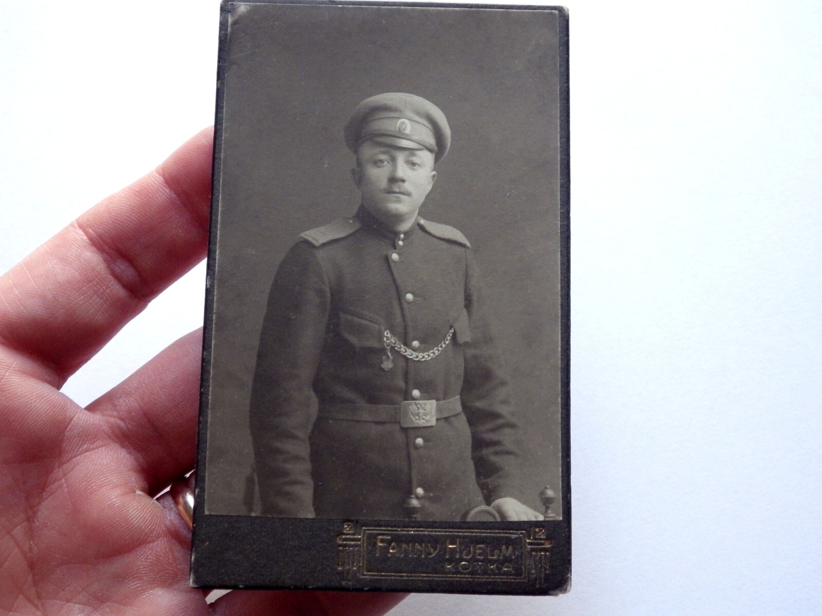 WWI Russian Army Officer Portrait CDV Photo Fanny Hjelm KOTKA Finland ...