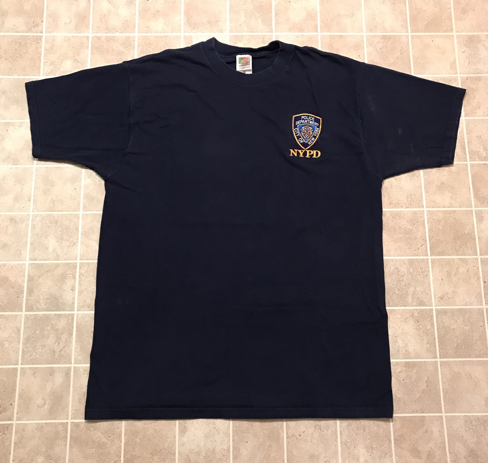 Vintage NYPD Embroidered Logo New York Police Tee Nav… - Gem