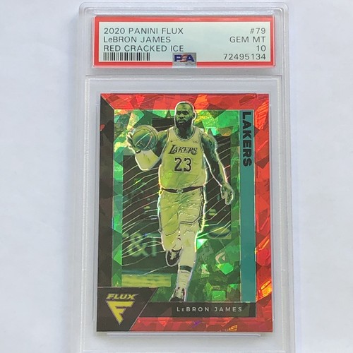 2020 Flux LeBron James Red Cracked Ice #79 Los Angeles Lakers PSA 10 ...