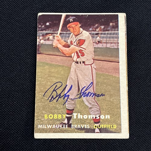 BOBBY THOMSON 1957 TOPPS SIGNED AUTOGRAPHED CARD #262 BRAVES | eBay