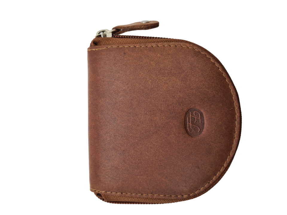 Unisex Real Premium Soft Leather Coin Pouch Zip Around Wallet Purse ...