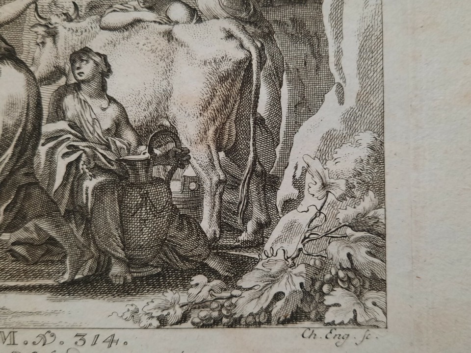 Mythology Aquatint Antique Print 1698 Ovid Bacchus Dyonisos Dionysus ...