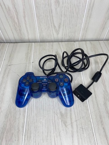 PS2 Controller PlayStation 2 DualShock Translucent Blue SCPH-10010 ...