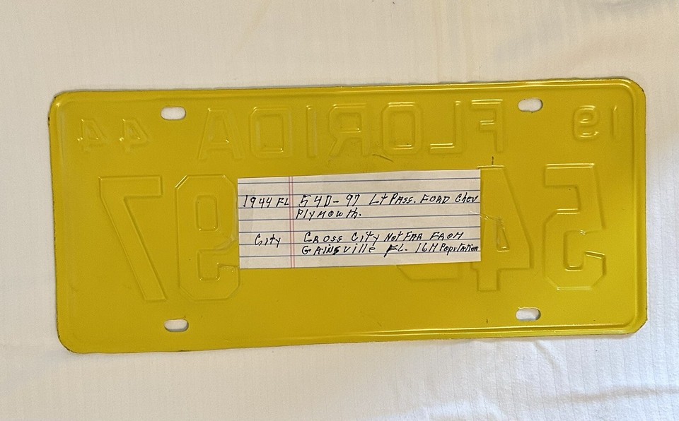 1944 Restored vintage Florida License Plate | eBay