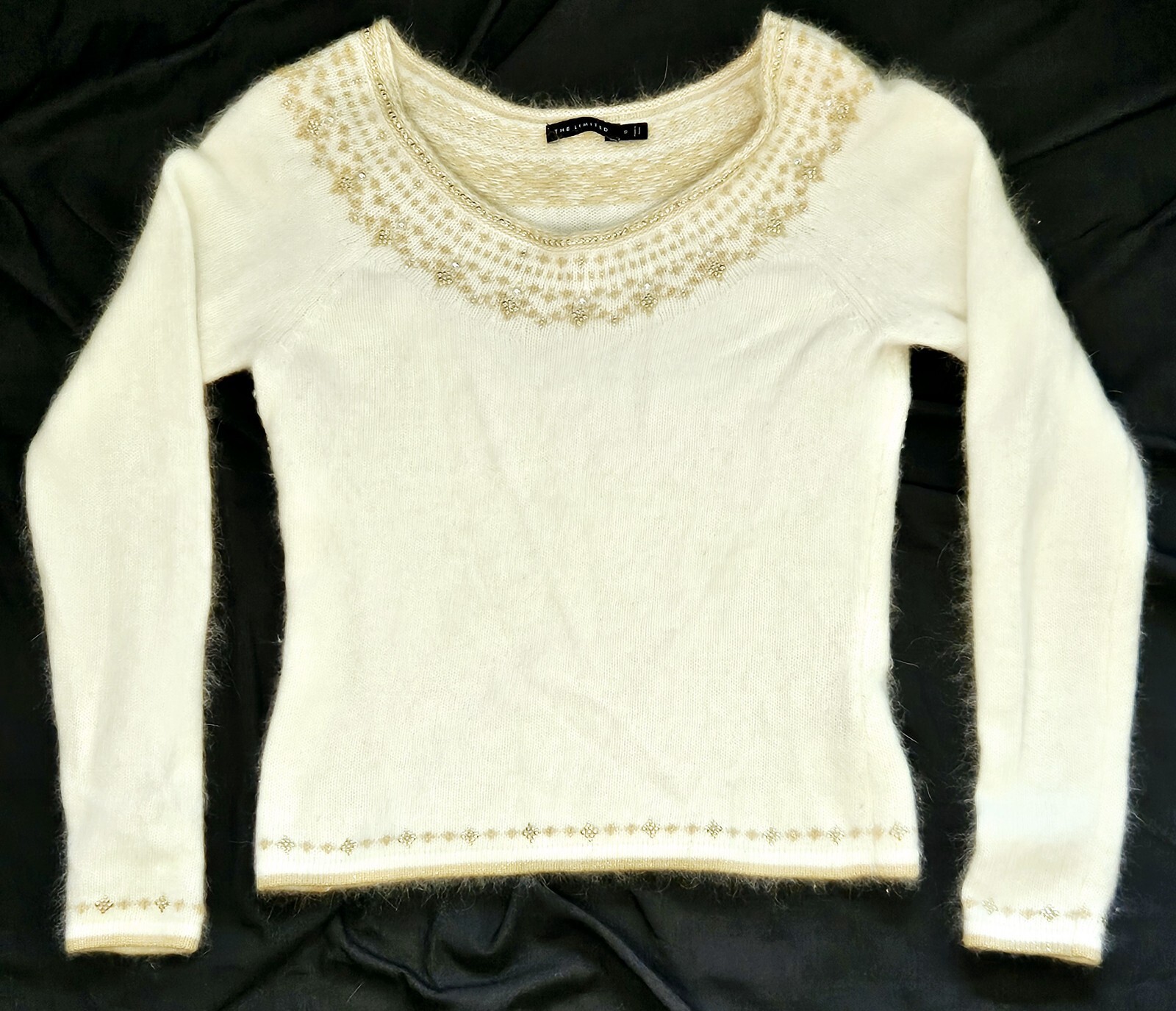 The Limited Ivory Angora Rabbit Hair Blended Sweater … - Gem