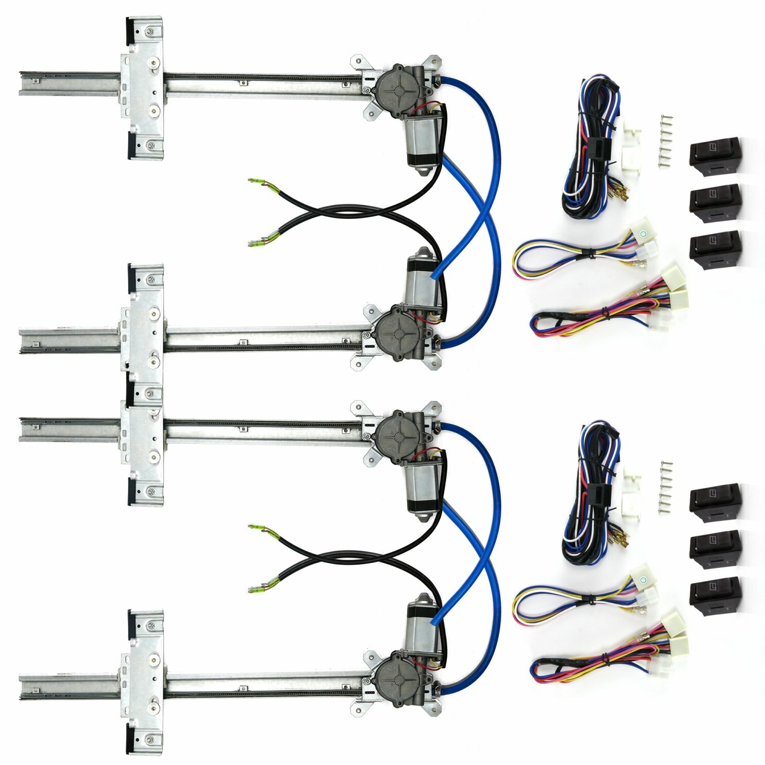 32-55 Willys Power Window Kit 7 switches Hot Rod Street Rod four door ...