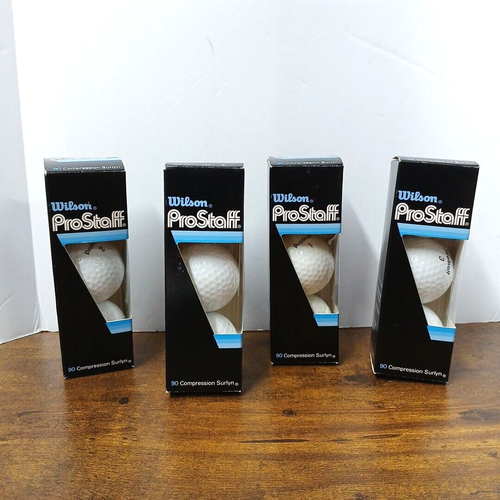12 Wilson Pro Staff Golf Balls in Four 3ct Packs, 90 Compression Surlyn ...