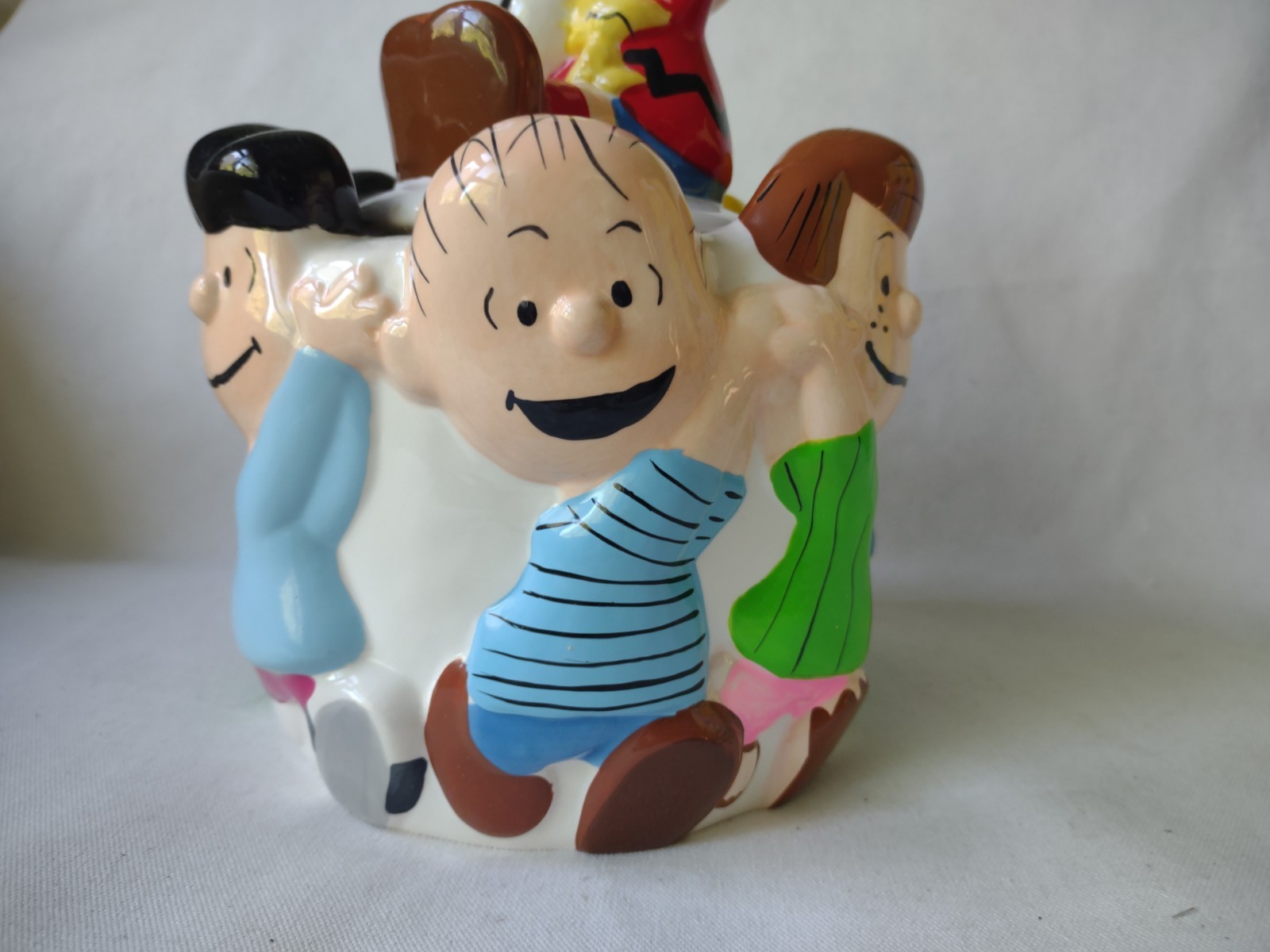 RARE HTF Peanuts Charlie Brown & Whole Gang Ceramic Cookie Jar 50th ...