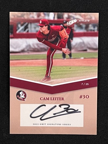 CAM LEITER 2025 Onit Florida State Baseball Signature Series GOLD Auto ...
