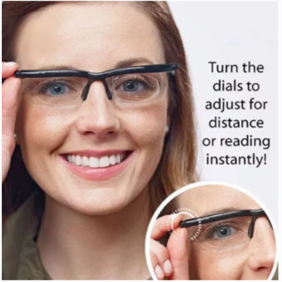 Dial Adjustable Glasses Variable Focus For Reading Distance Vision ...