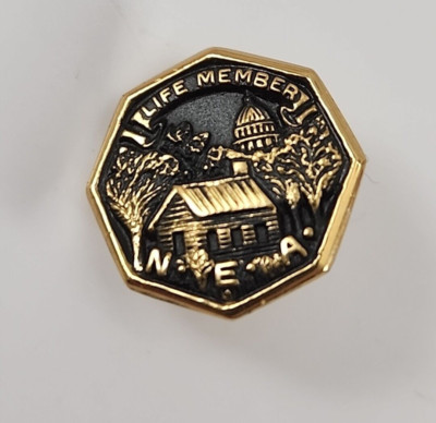 NEA Life Member High Quality Schoolhouse Design Lapel PIN | eBay