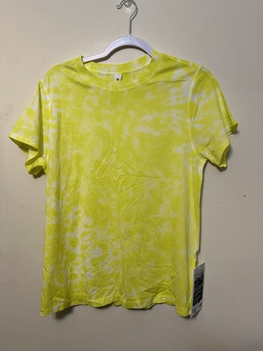 Lululemon All Your Tee Tie Dye In Lemon Yellow Size 2 Short Sleeve Gym ...