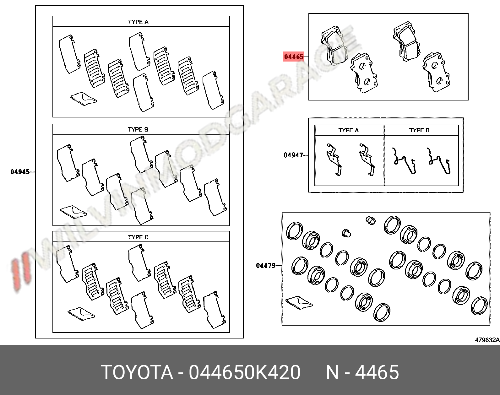 Genuine Front Disc Brake Pads 2015-2023 Toyota Hilux GUN KUN TGN 04465 ...