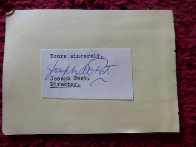 JOSEPH POST - CONDUCTOR - AUTOGRAPH | eBay UK