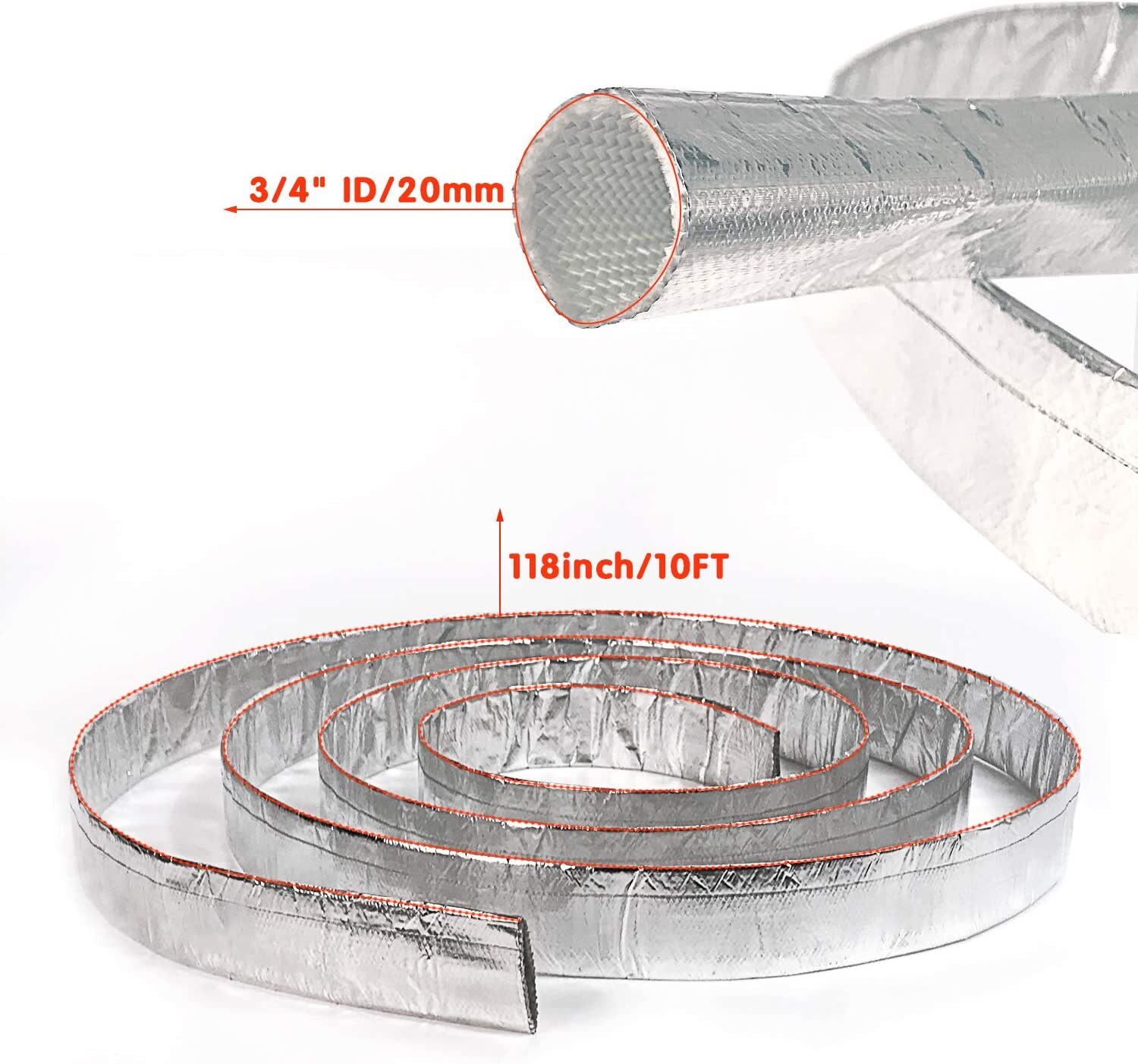 Aluminized Heat Shield Spark Plug Wire10ft Roll For Car Wire Loom Line ...