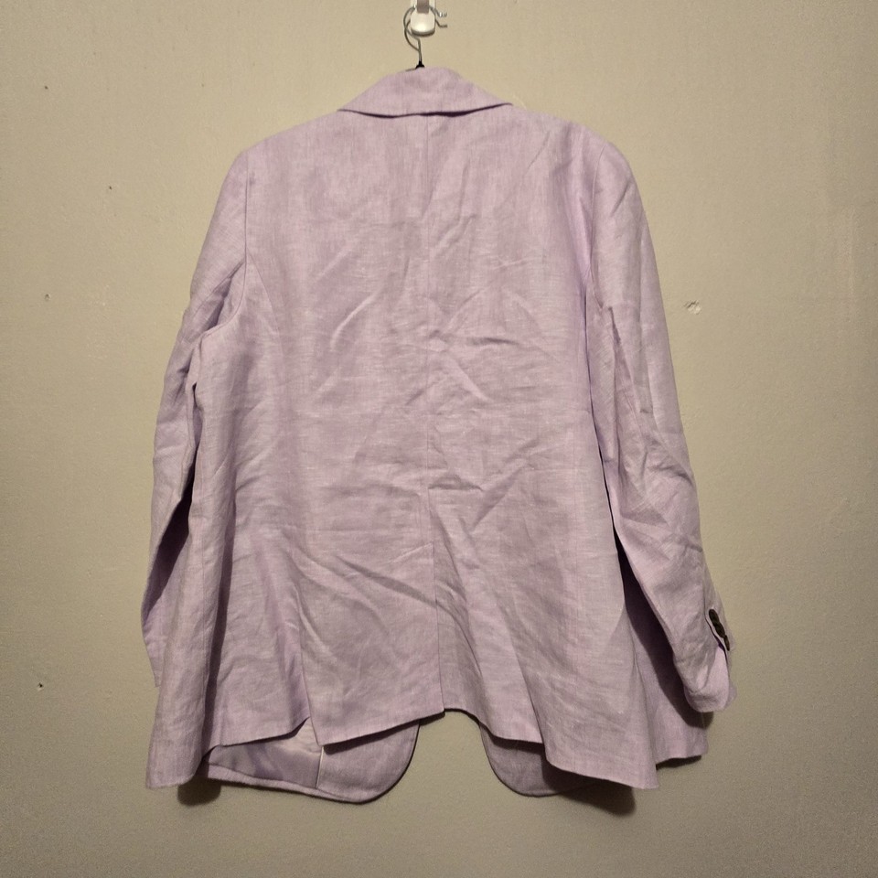 Talbots 100% Linen Blazer Jacket Womens Plus 16W Lilac Lined Career ...