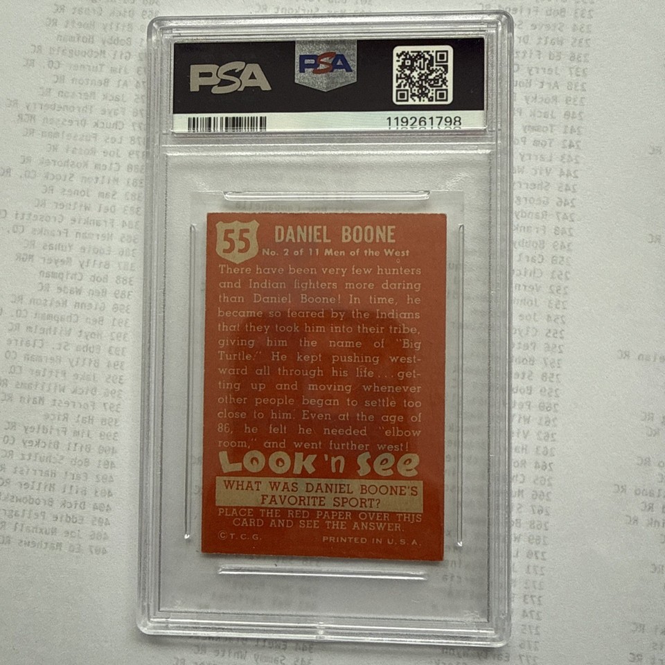 1952 Topps 'Look 'N See'—Daniel Boone PSA 4 | eBay