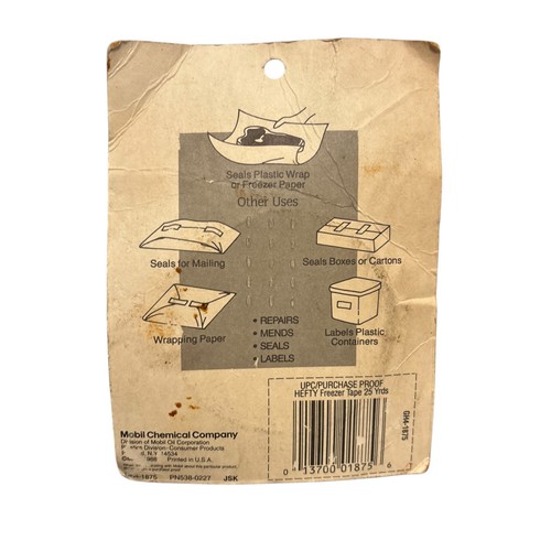 Vintage Hefty Freezer Tape "For Sealing and labeling frozen foods" NOS ...