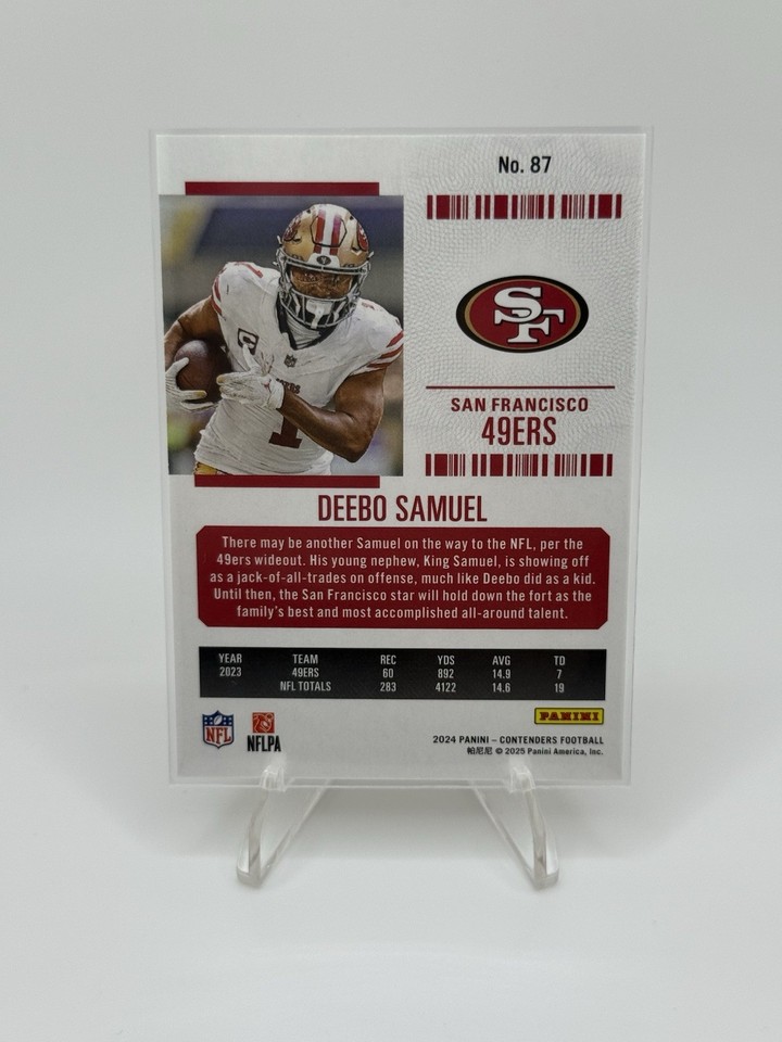 2024 Panini Contenders Deebo Samuel Gold Foil Game Ticket #87 49ers SP Parallel | eBay