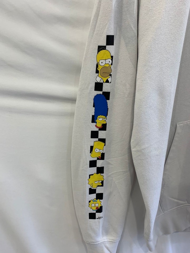 Vans x The Simpsons Hoodie Medium White “Family Couch Scene” Matt ...