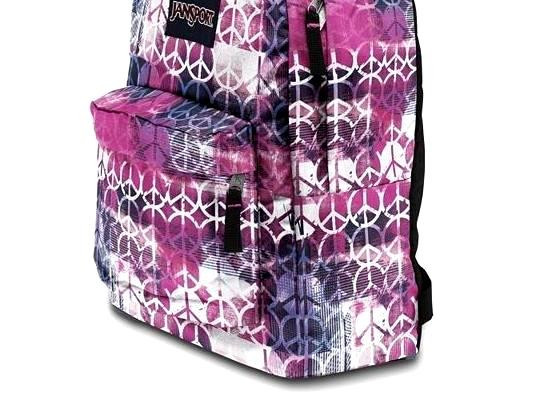 JANSPORT - Superbreak - Pink Peace Pop Peace Signs Large BACKPACK | eBay