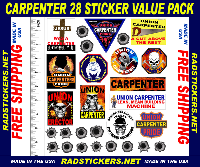 Union carpenter stickers bundle, SH-32 | eBay