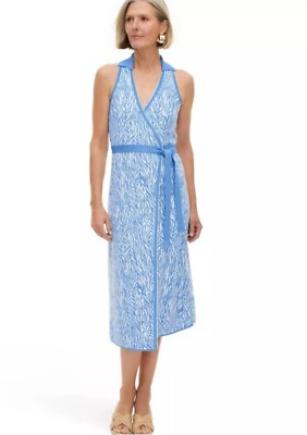 Diane Von Furstenberg DVF x Target Collared Sea Twig Blue XXL Sweater ...