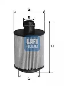 25.061.00 UFI Oil Filter oil Cartridge Replaces 1109-CJ 55206816 ...