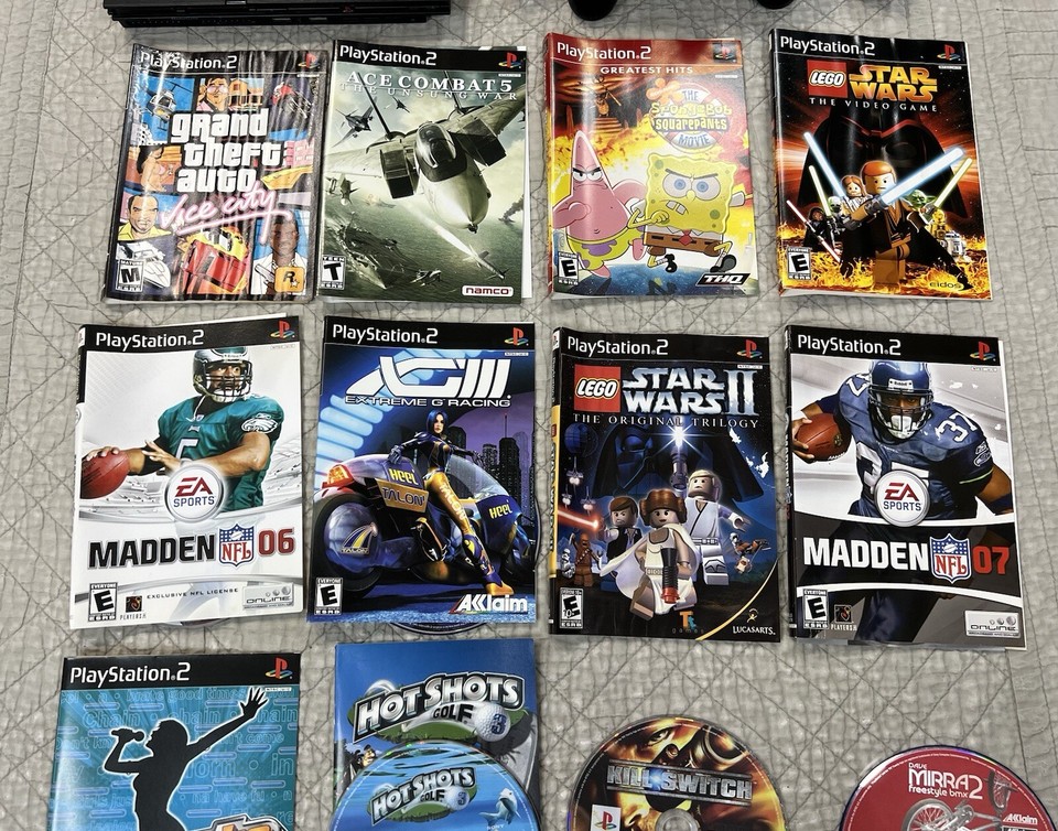 Sony PlayStation 2 PS2 Slim Console With 12 PS2 Games And PS2 ...