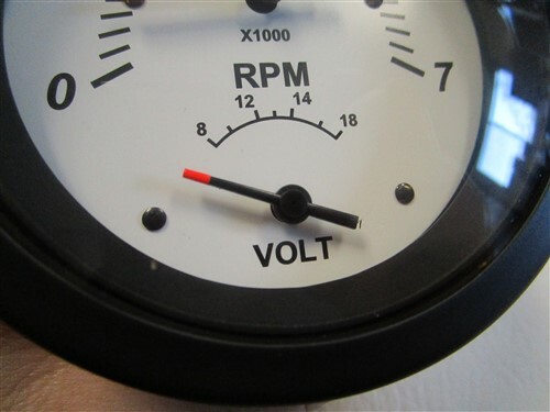TELEFLEX 69928 MULTI FUNCTION TACHOMETER / VOLT METER GAUGE WHITE FACE ...