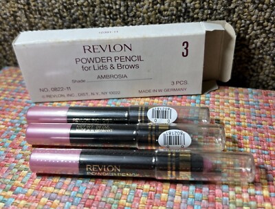 3 REVLON POWDER PENCIL FOR LIDS & BROWS~AMBROSIA~ DISCONTINUED, SEALED ...