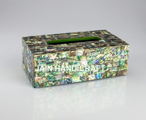 10"x6" Marvelous Marble Tissue Box paua shell Inlay Home Decor bathroom ...