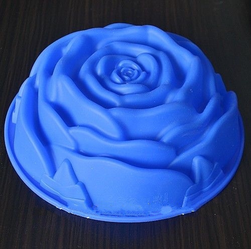 Allforhome Big 9" Rose Flower Cake Baking Pans Tray Silicone Bread ...