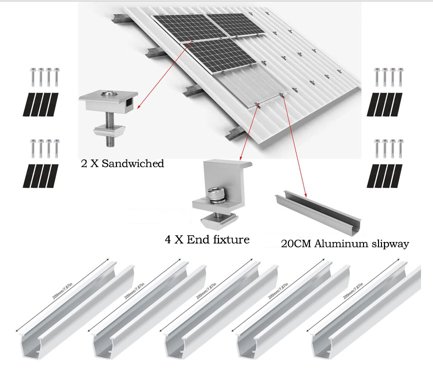 2PCS Solar Panels Roof Adjustable Solar Panel Mounting Brackets Kit ...