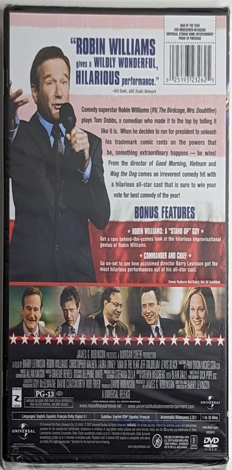 Man of the Year Robin Williams DVD 2007 Widescreen Brand NEW Sealed ...
