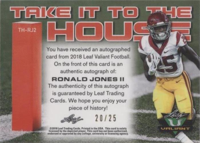 2018 Leaf Valiant Ronald Jones II #TH-RJ2 for sale | eBay