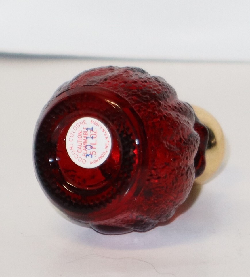 Avon Occur! Mini Cologne Splash Ruby Red Glass Perfume Bottle w/ Hearts ...