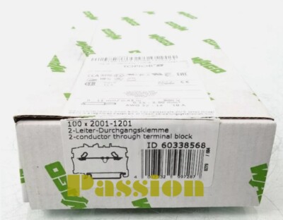 100PC/box WAGO 2001-1201 2-wire rail mounted self-locking spring wiring ...