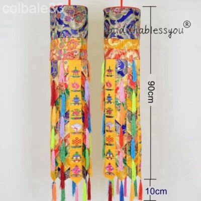1pcs Tibetan Buddhism DHVAJA Patch tube hanging banner Auspicious ...