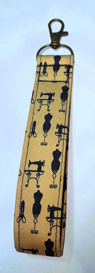 Handmade Fabric Key Fob Strap, Personalized Embroidered Key Fob ...