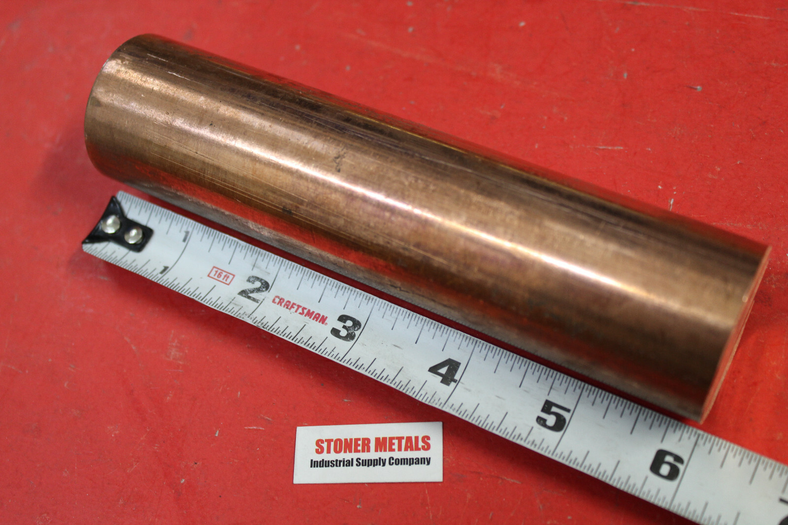 1-1/2" Diameter C110 COPPER ROUND ROD 6" long H04 Solid CU New Lathe ...