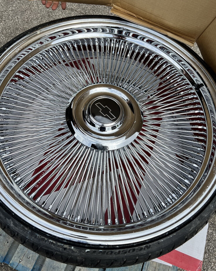 26" Chrome Chevy Spokes Donk G Body 5x4.75 5x5 Forgiato Rucci One Wheel ...