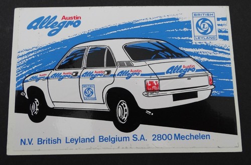 Adesivo Pubblicità Austin Allegro Britannico Leyland Belgium Mechelen ...