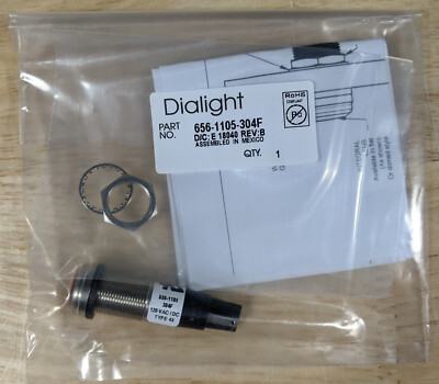 Dialight 6561105304F Red LED Indicator 120V AC/DC, 5mA, 230mcd, panel ...
