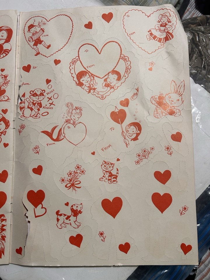 Valentine Card Punch Outs 1950’s 9 On One Sheet with Punch Out ...