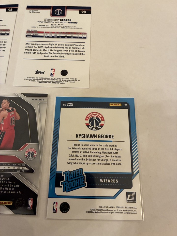 Lot of 5 Keyshawn George Basketball NBA Cards Washington Wizards | eBay