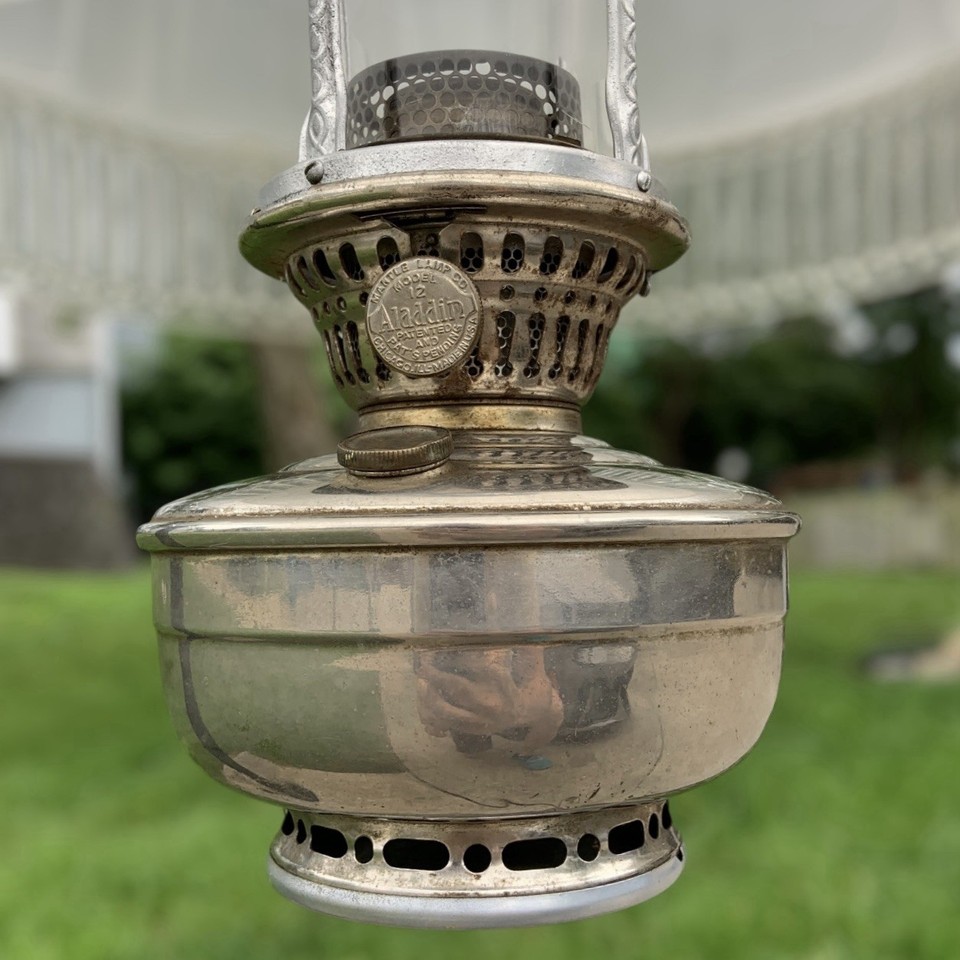 Aladdin Model 12 Hanging Lamp w/ 616 Prismatic Shade – Four-Post Frame ...