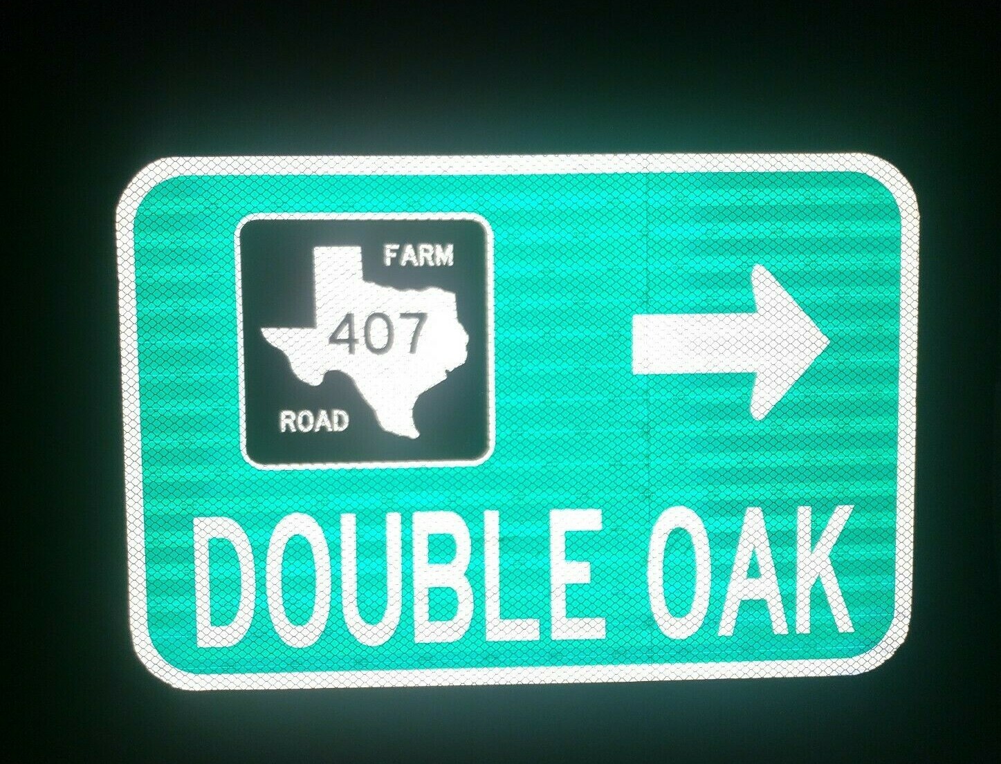 DOUBLE OAK Texas Farm Road 407 route road sign - Texas DOT | eBay