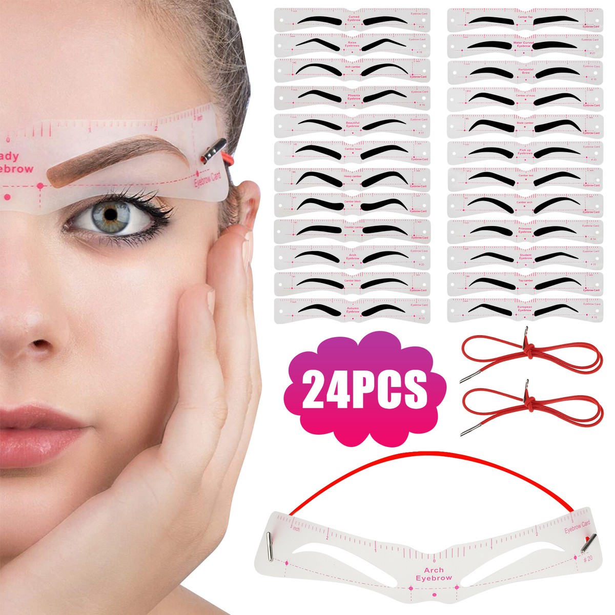 Soft Angled Eyebrow Stencil